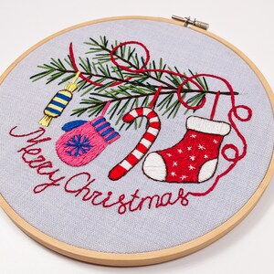 Christmas Tree Branch Embroidery Pattern + Video Tutorial, Merry ...