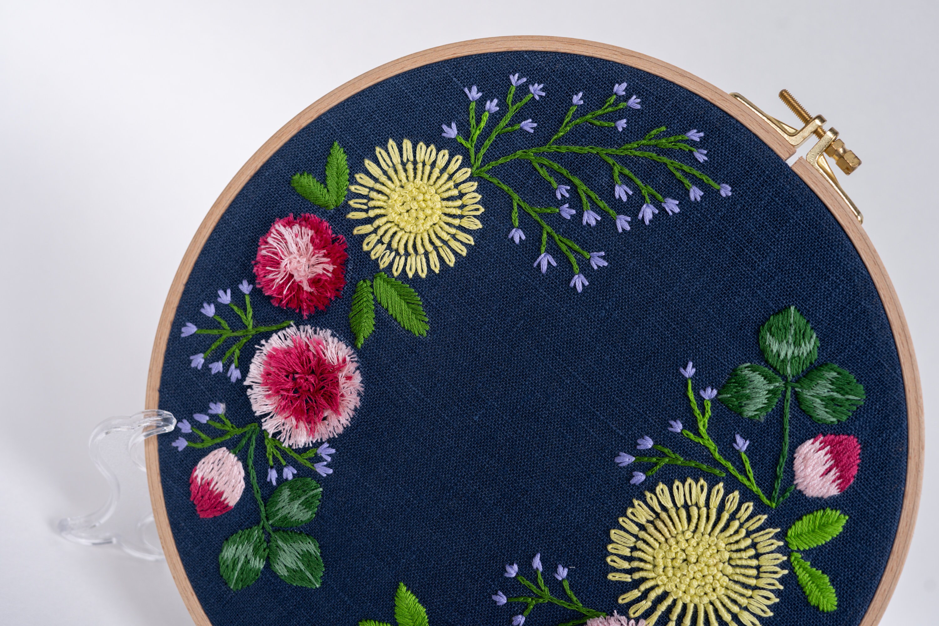 Blooming Flower Wreath Embroidery Pattern Video Tutorial - Etsy