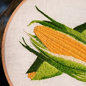 Corn Embroidery Pattern Video Tutorial, Corn Plant Embroidery Pdf ...