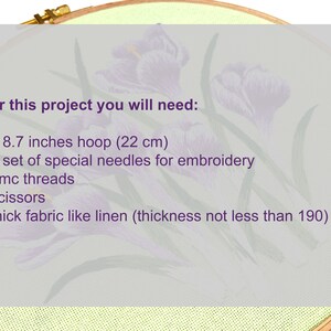 Violet Crocus Embroidery Pattern + Video Tutorial, Flower Embroidery ...