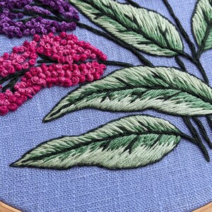 Lilac Bouquet Embroidery Pattern + Video Tutorial, Floral Embroidery ...