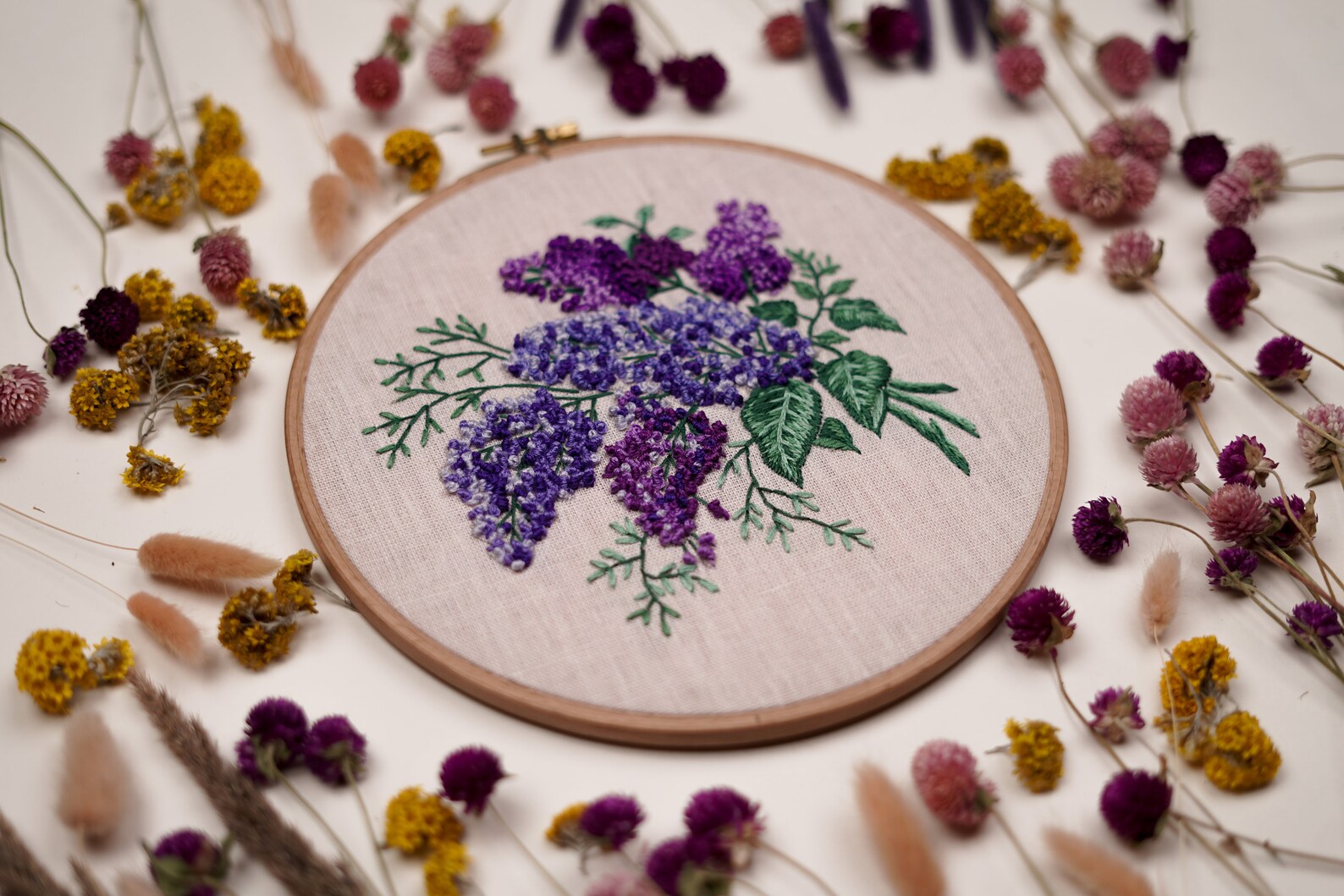 Lilac Embroidery Pattern Video Tutorial Flower Embroidery - Etsy