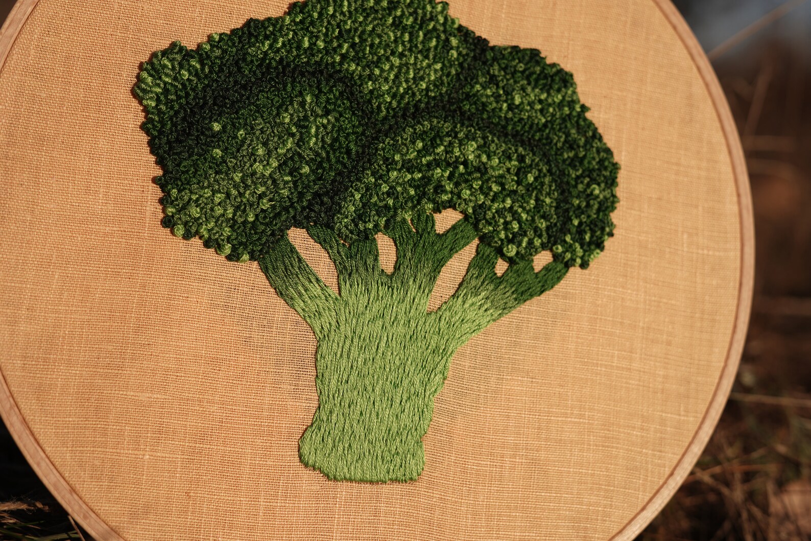 Broccoli Embroidery Pattern Video Tutorial Vegetable | Etsy