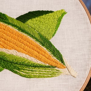 Corn Embroidery Pattern Video Tutorial, Corn Plant Embroidery Pdf ...