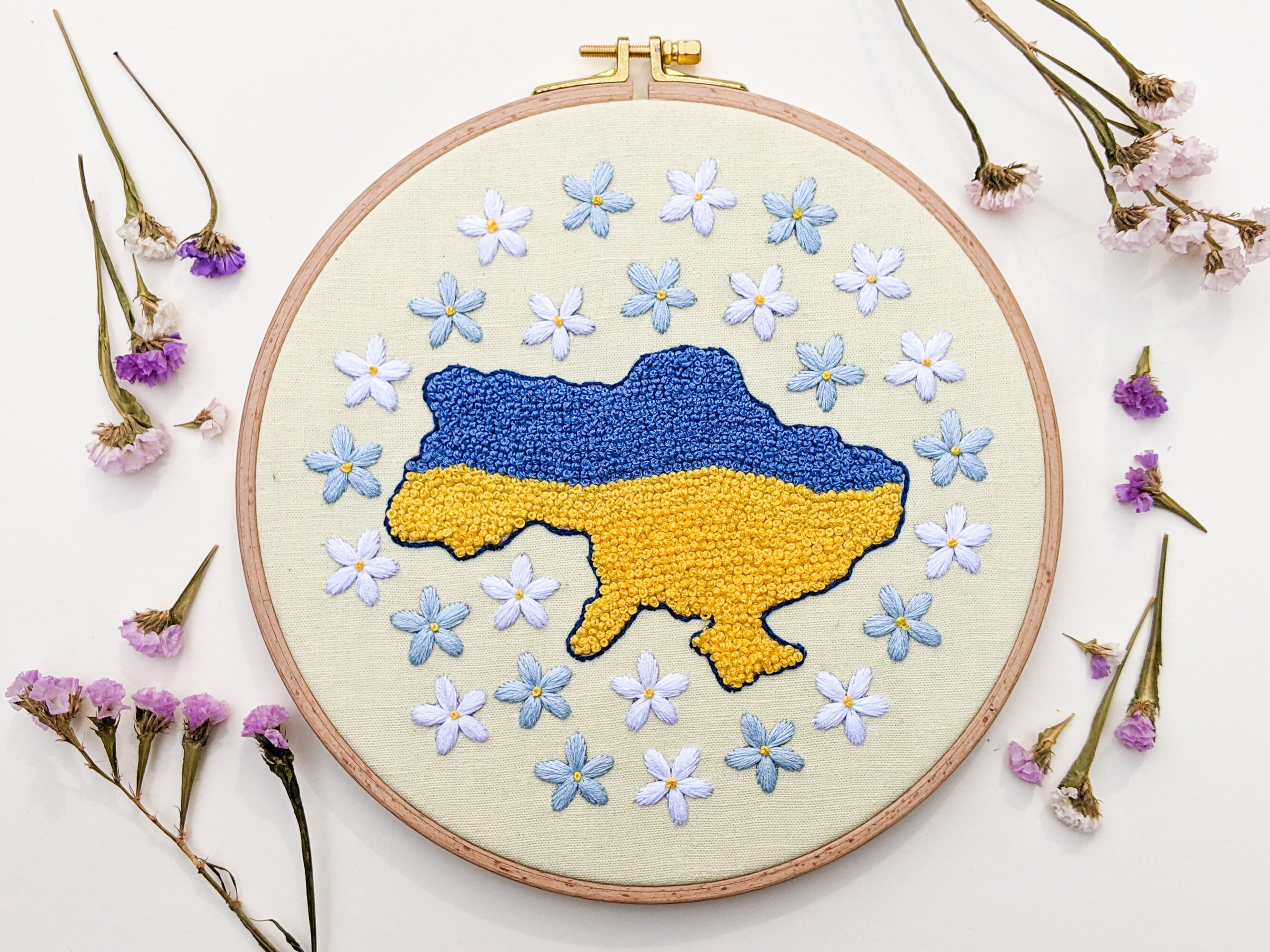 Floral Ukraine Map Embroidery Pattern + Video Tutorial, Digital ...
