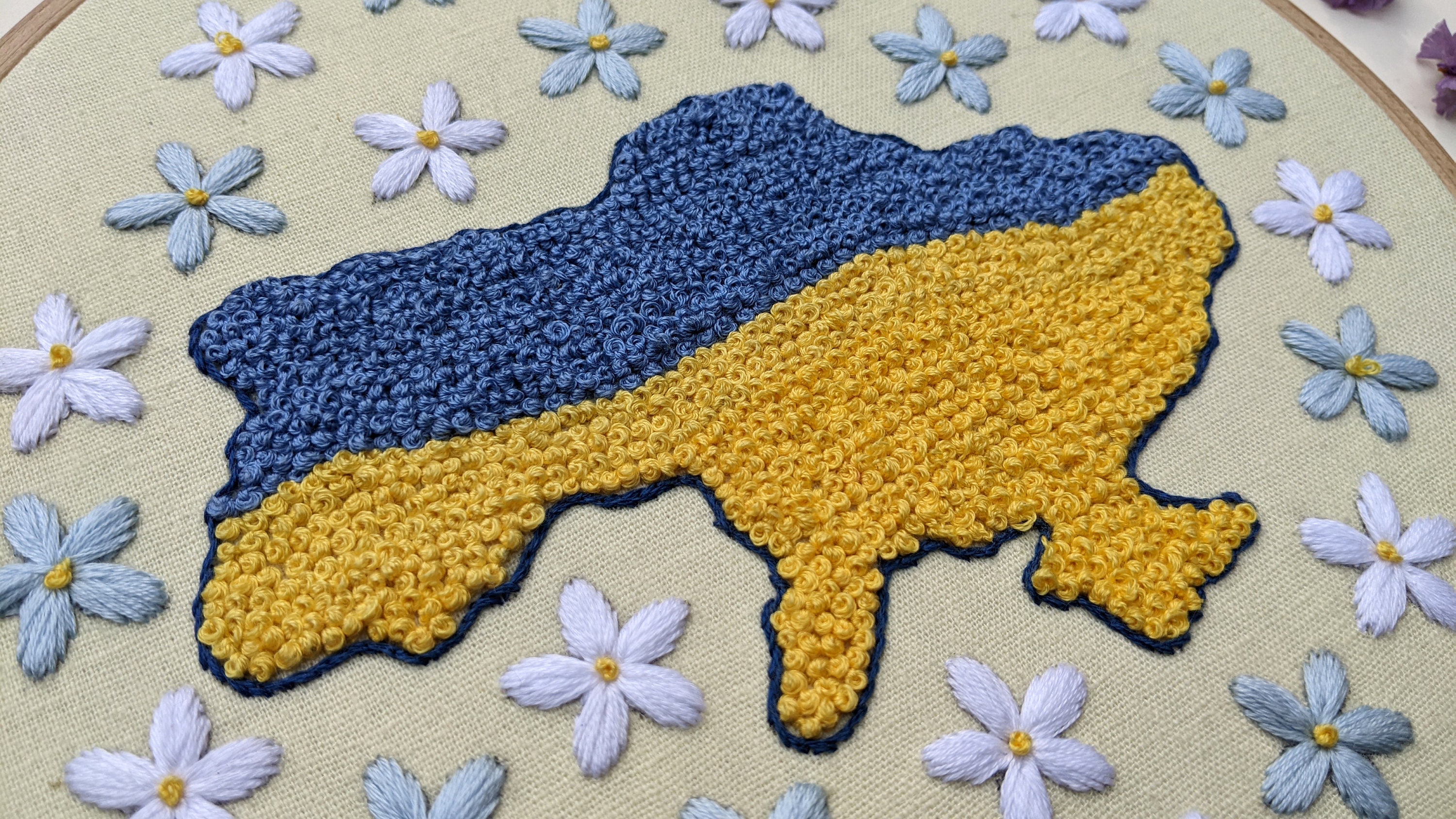 Floral Ukraine Map Embroidery Pattern + Video Tutorial, Digital ...