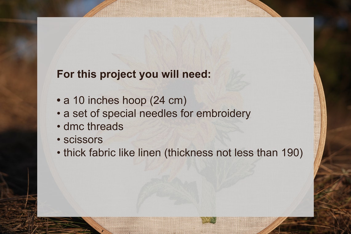 Sunflower Embroidery Pattern Video Tutorial. Digital - Etsy