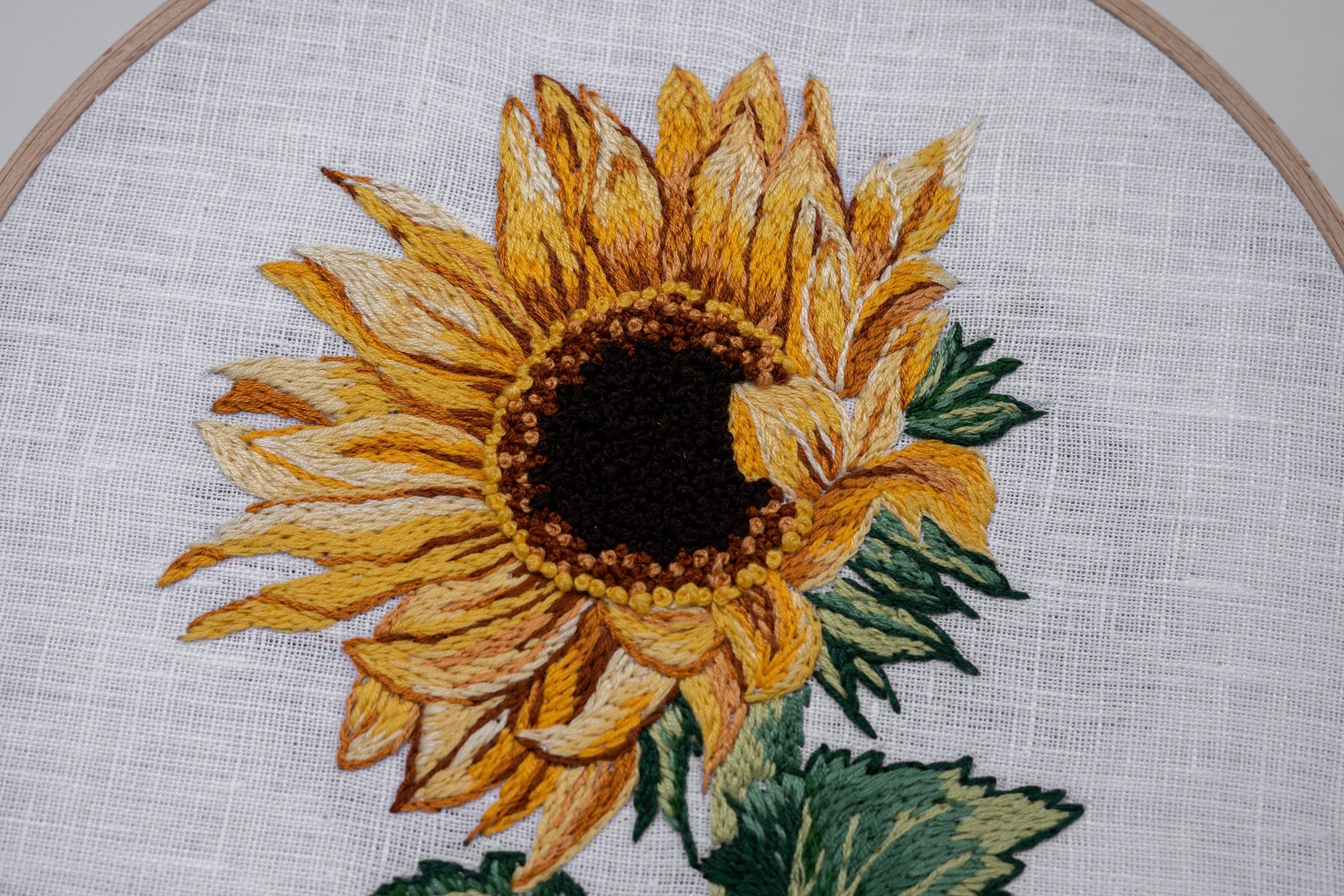 Sunflower Embroidery Pattern Video Tutorial. Digital - Etsy