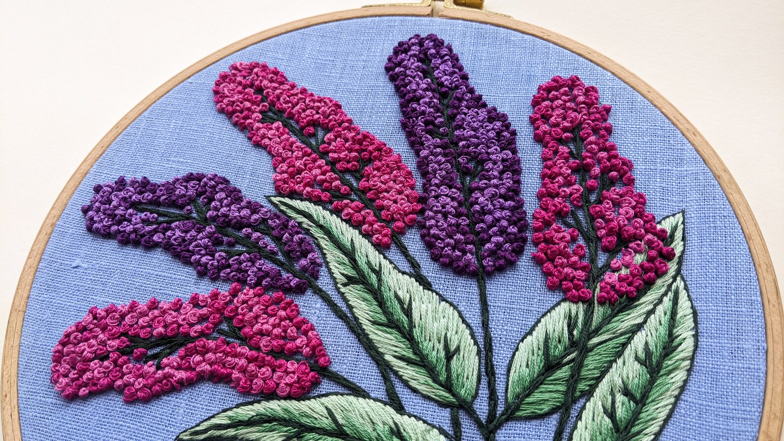 Lilac Bouquet Embroidery Pattern + Video Tutorial, Floral Embroidery ...