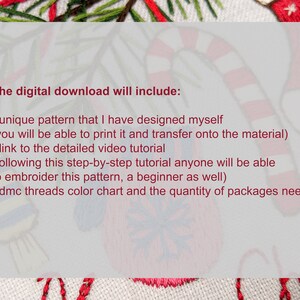 Christmas Tree Branch Embroidery Pattern + Video Tutorial, Merry ...