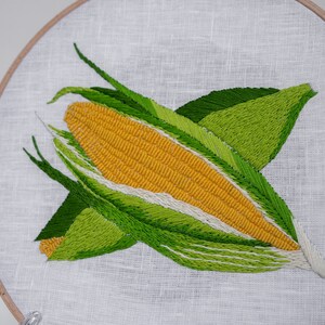 Corn Embroidery Pattern Video Tutorial, Corn Plant Embroidery Pdf ...