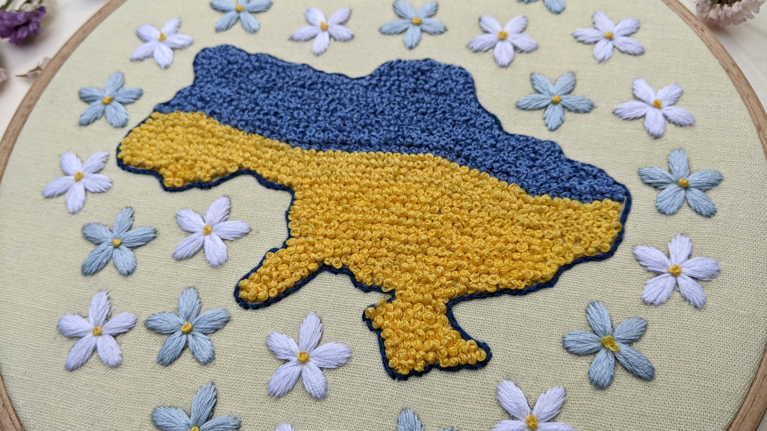 Floral Ukraine Map Embroidery Pattern + Video Tutorial, Digital ...