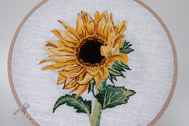 Sunflower Embroidery Pattern Video Tutorial. Digital - Etsy