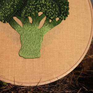 Broccoli Embroidery Pattern + Video Tutorial, Vegetable Embroidery Pdf ...