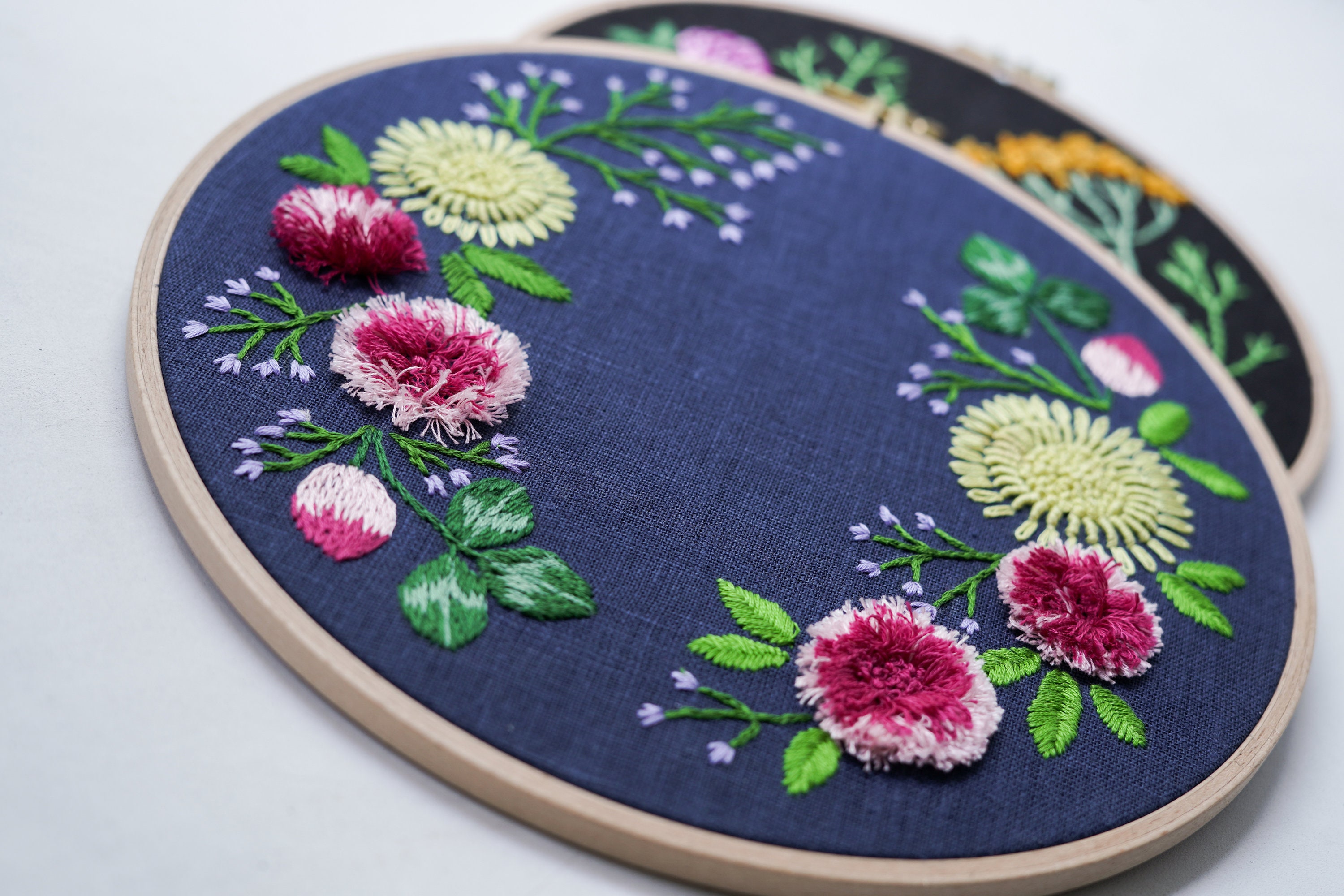 Blooming Flower Wreath Embroidery Pattern Video Tutorial - Etsy