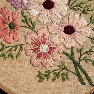 Gerbera Daisy Flower Embroidery Pattern + Video Tutorial, Floral ...