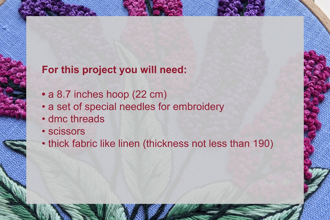 Lilac Bouquet Embroidery Pattern Video Tutorial Floral - Etsy