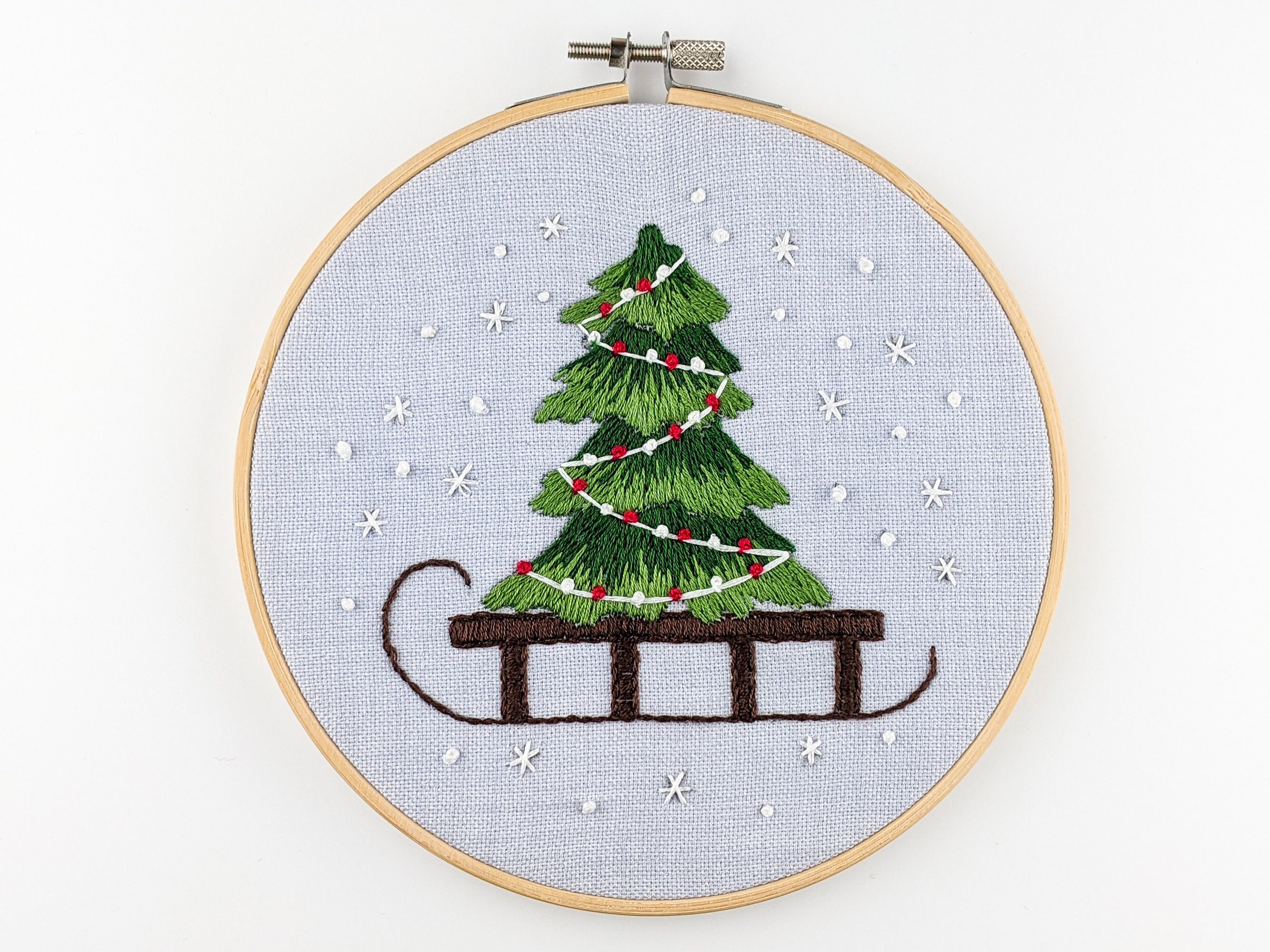 Christmas Tree Embroidery Pattern Video Tutorial Pine Tree - Etsy