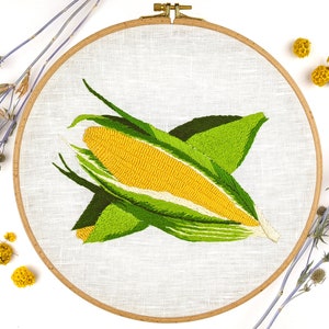 Corn Embroidery Pattern Video Tutorial, Corn Plant Embroidery Pdf ...
