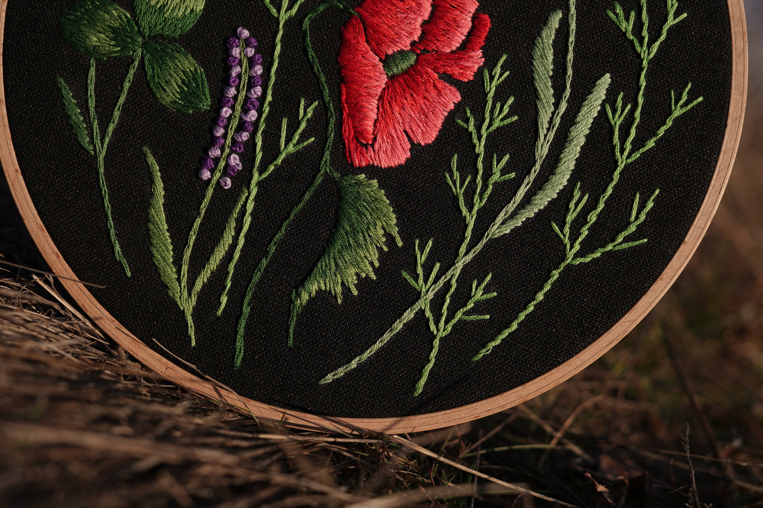 Poppy Flowers Embroidery Pattern Video Tutorial Summer - Etsy