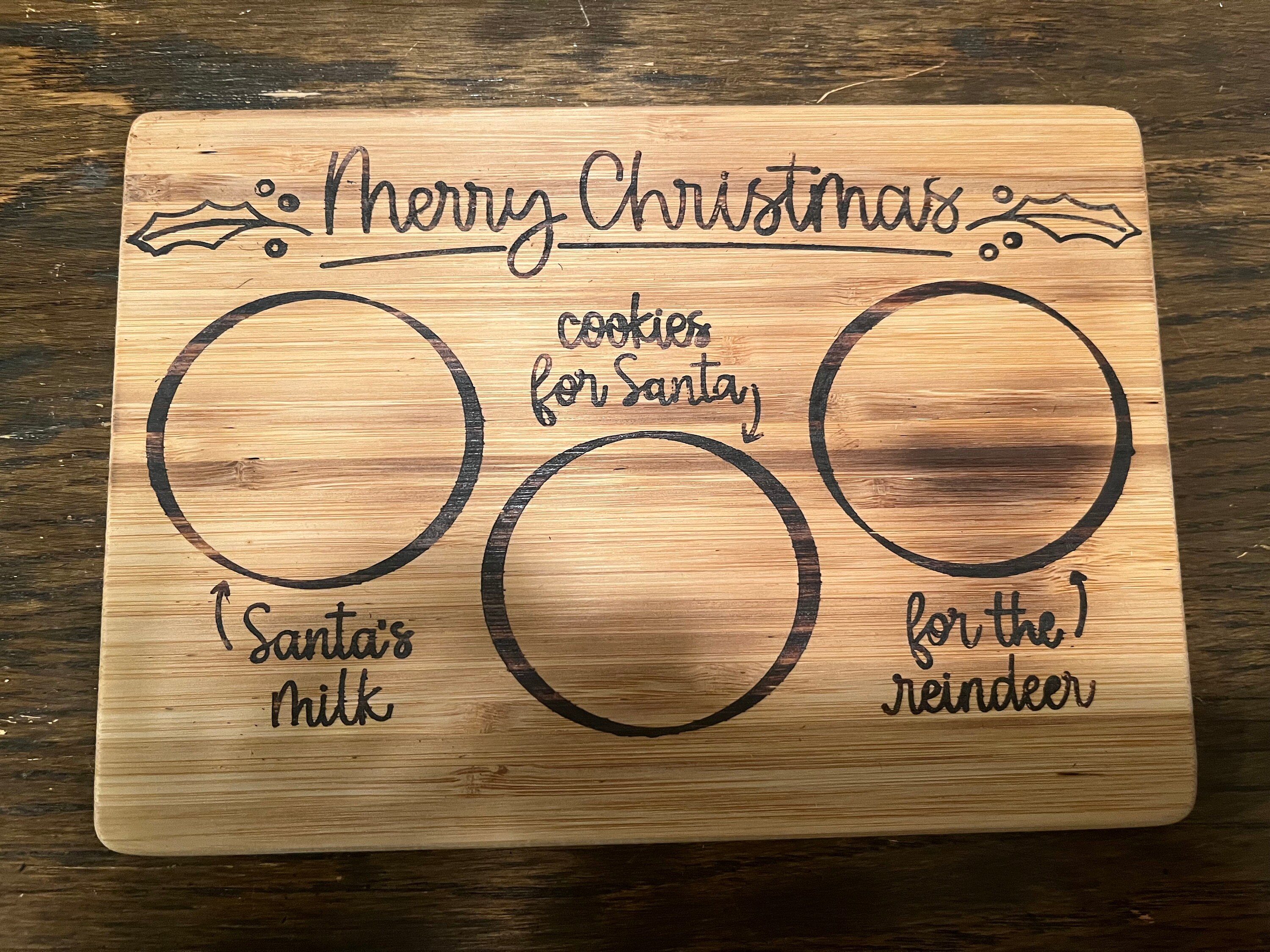 Wood Burned Santa Board [santa Milk and Cookies Tray [ Christmas Eve ...