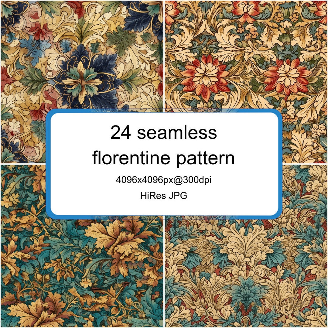 24 Printable Seamless Florentine Pattern for Decoration Paper - Etsy UK