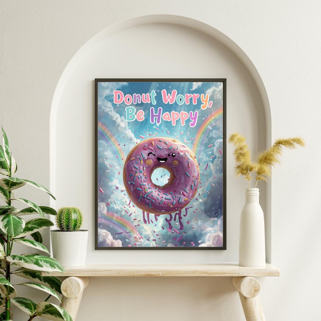 Motivational Wall Art |donut Poster| Colorful Donut Art Print ...