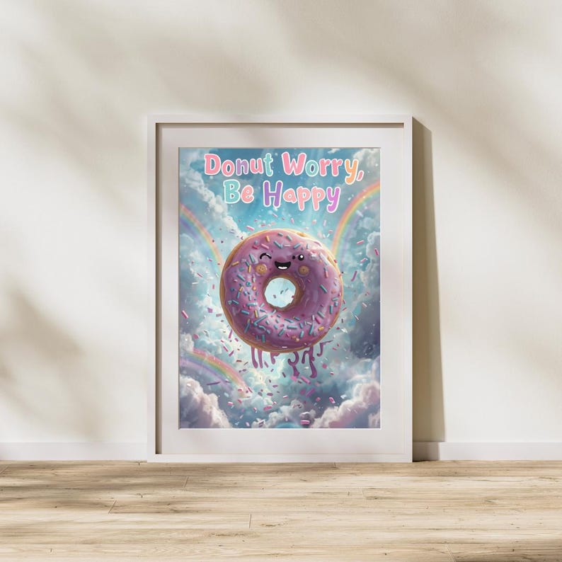 Motivational Wall Art |donut Poster| Colorful Donut Art Print ...