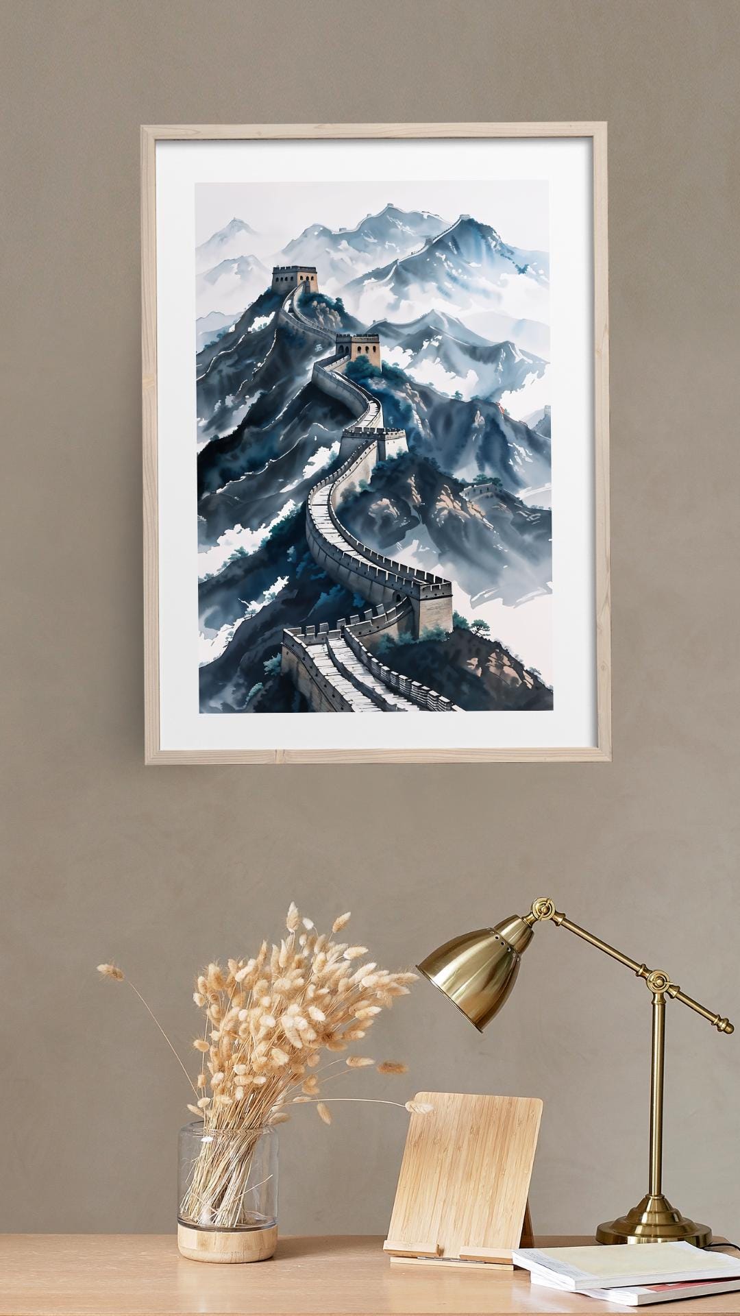 Vintage Great Wall of China Decor | Instant Download Art | Chinese ...