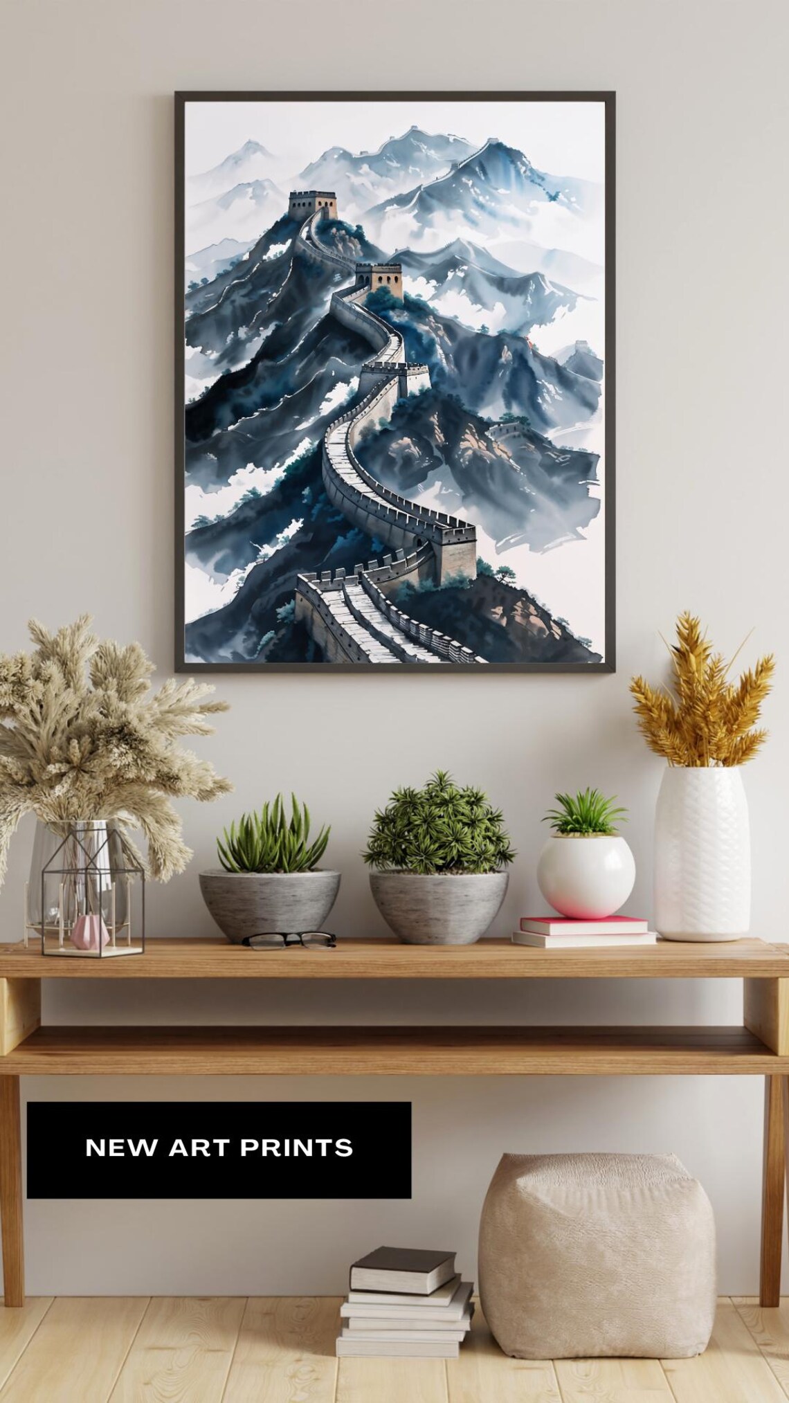 Vintage Great Wall of China Decor | Instant Download Art | Chinese ...
