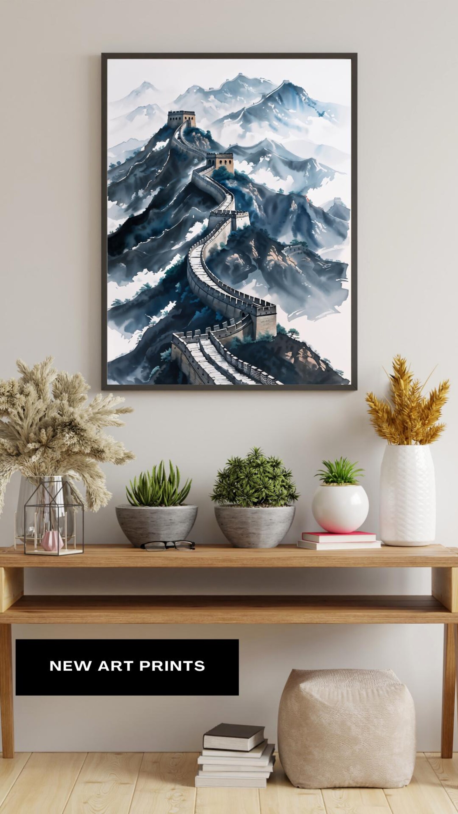 Vintage Great Wall of China Decor | Instant Download Art | Chinese ...