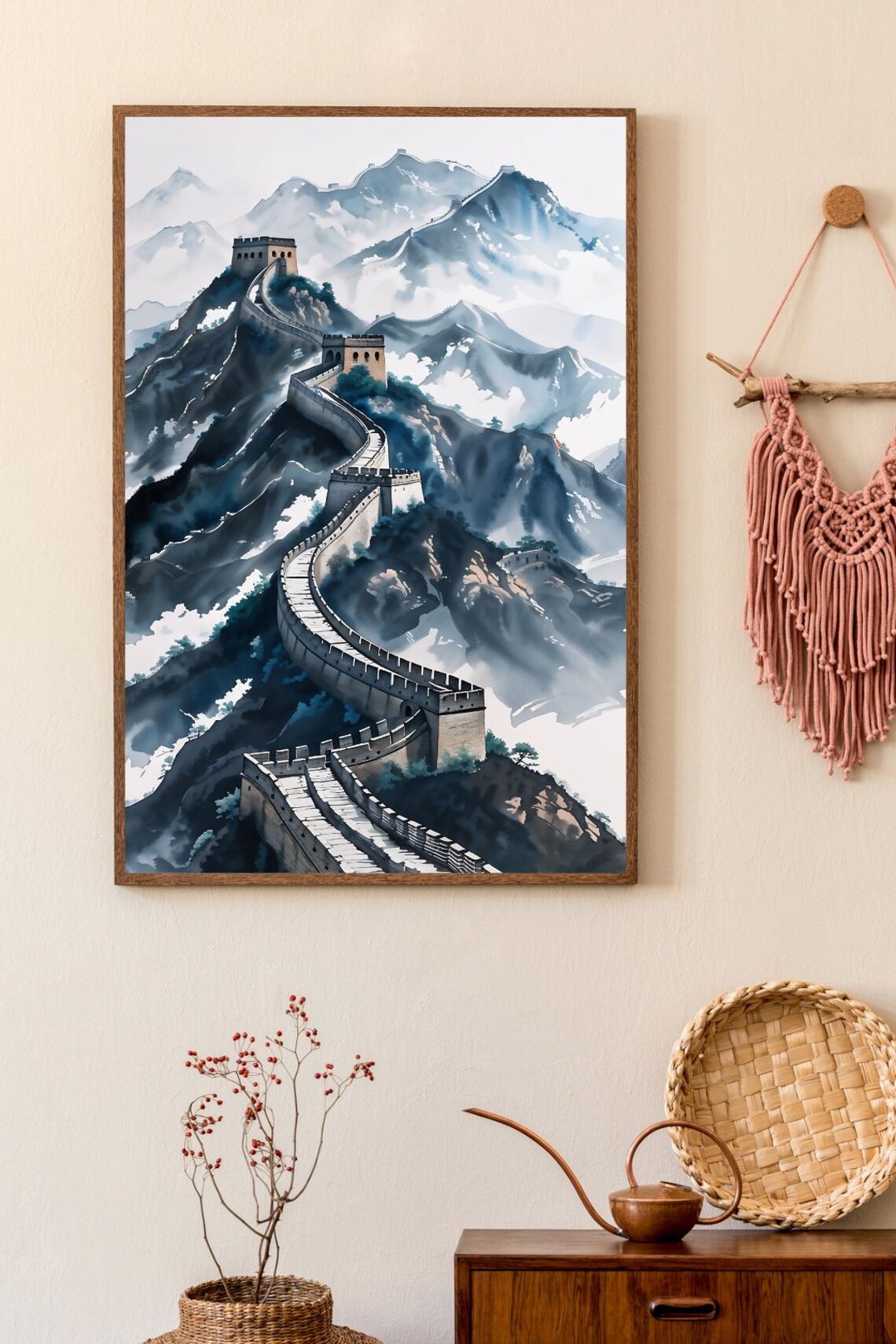 Vintage Great Wall of China Decor | Instant Download Art | Chinese ...