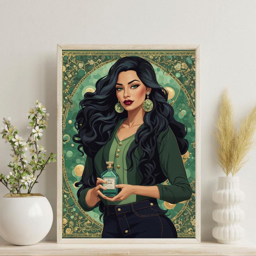 Vintage Glamour Woman Poster | Perfume Art Print - Etsy