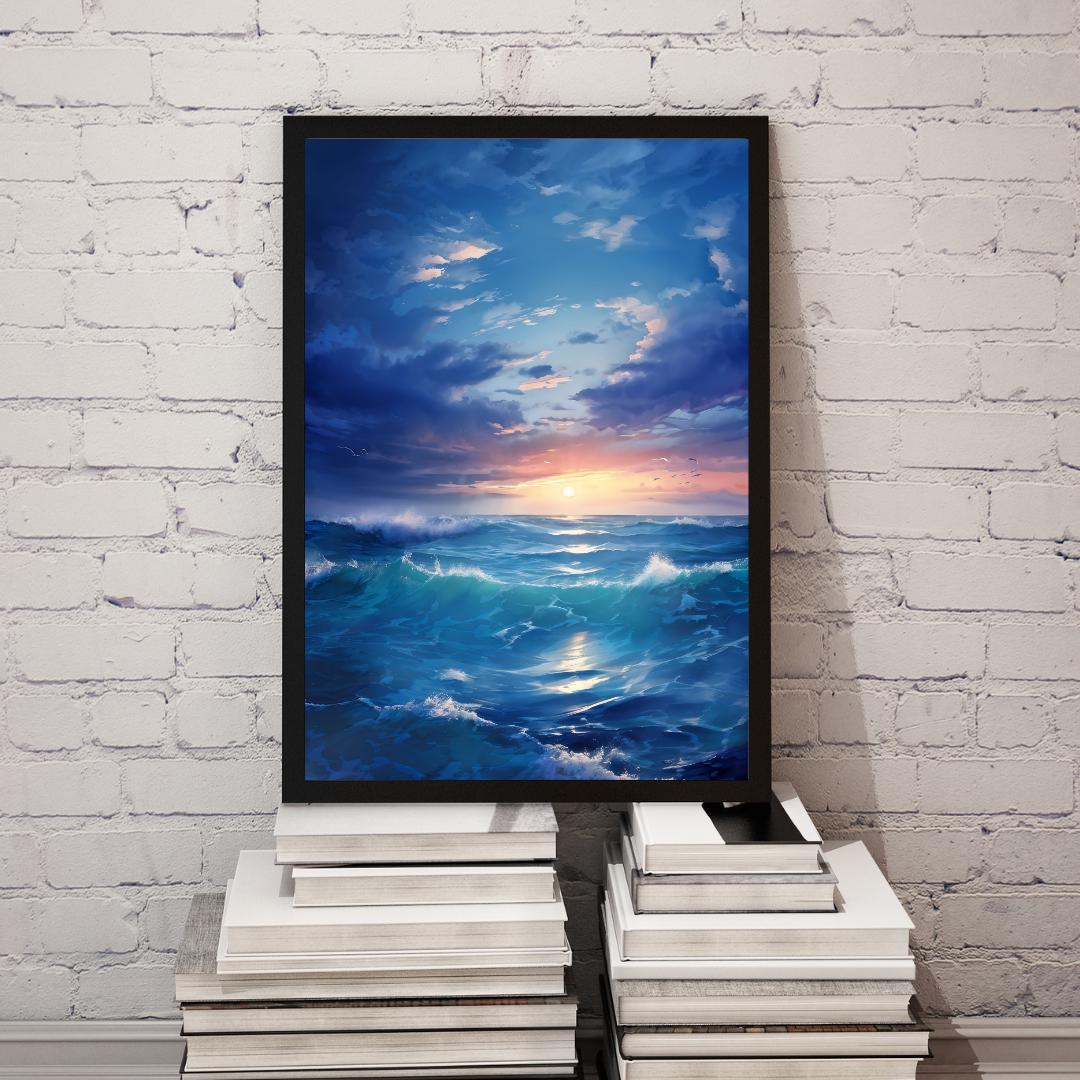 Serene Ocean Waves Poster | Peaceful Seascape Wall Art | Tranquil ...