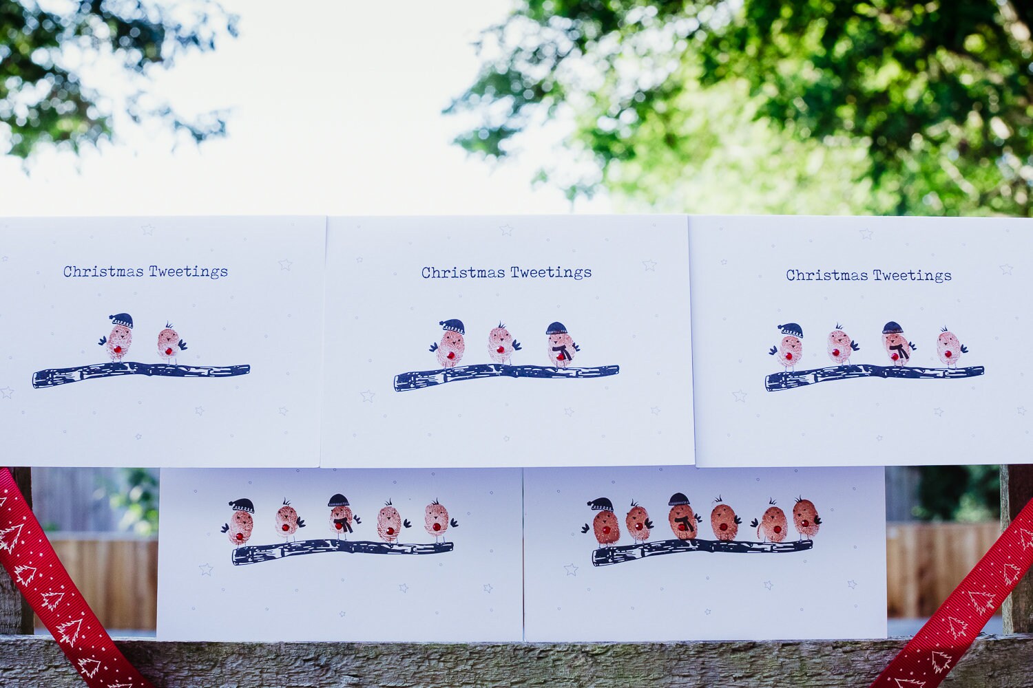 Robins Family Fingerprint Christmas Card - Etsy UK