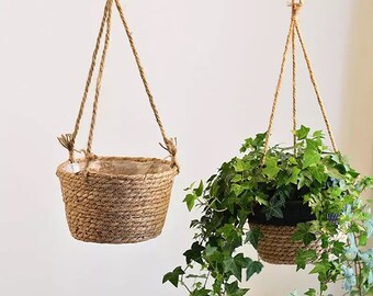Natural Jute Macrame Hanging Planter - Etsy
