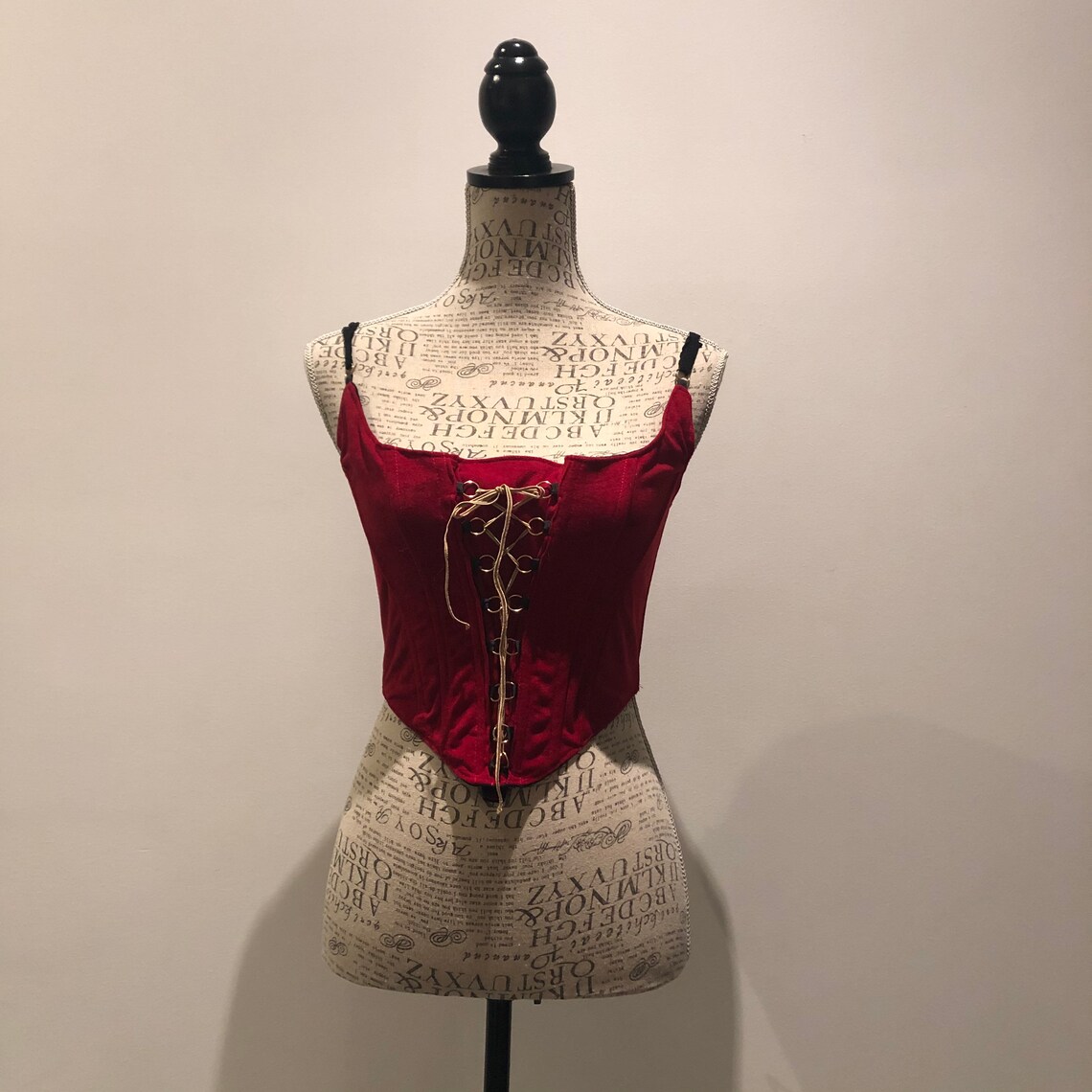 Corset Vest Red Velvet Handmade From Recycled Material Etsy