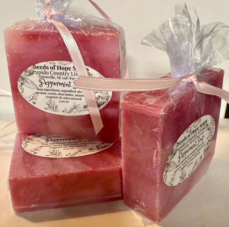 Sweet Peppermint Soap – Handmade Bar, Refreshing Scented Soap, Seeds of ...
