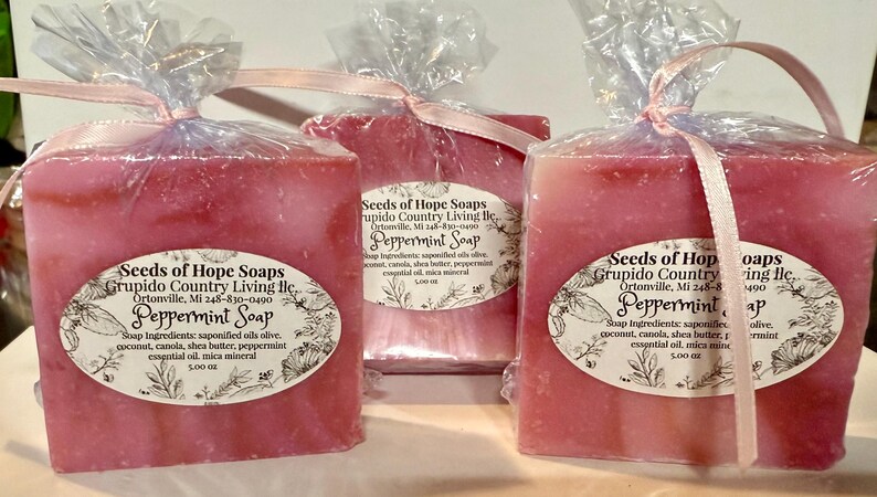 Sweet Peppermint Soap – Handmade Bar, Refreshing Scented Soap, Seeds of ...