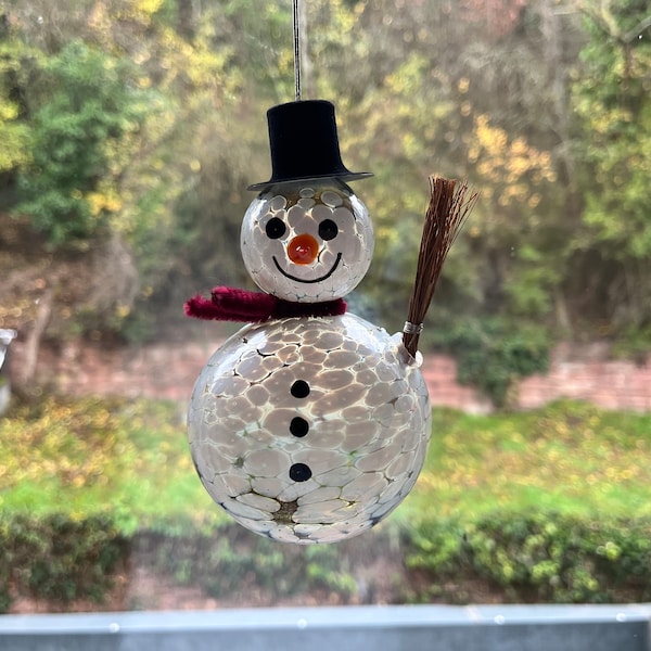 Snowman Glass - Etsy