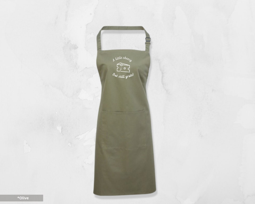 Apron 'A Little Cheesy, but Still Grate!' Hand Printed | Funny Novelty ...