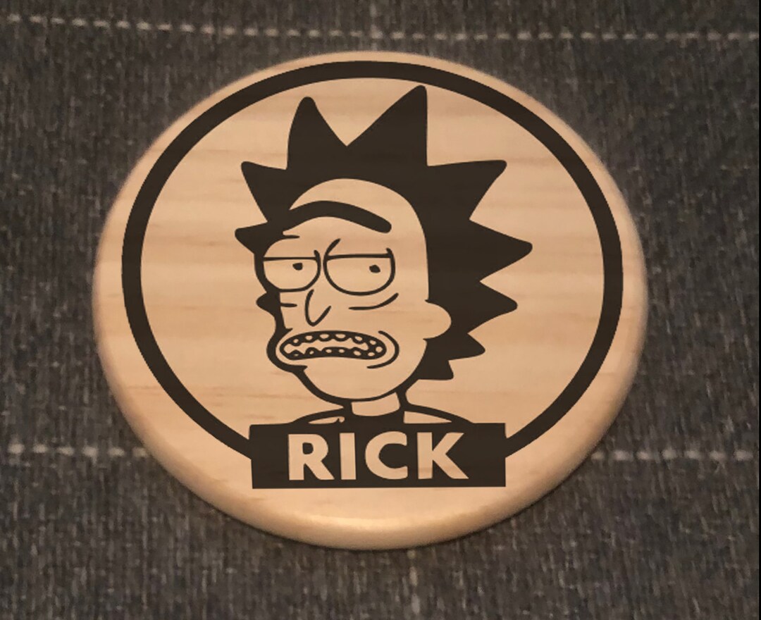 Rick & Morty Inspired Coaster Rick Wood Personalised Minimalist Home ...