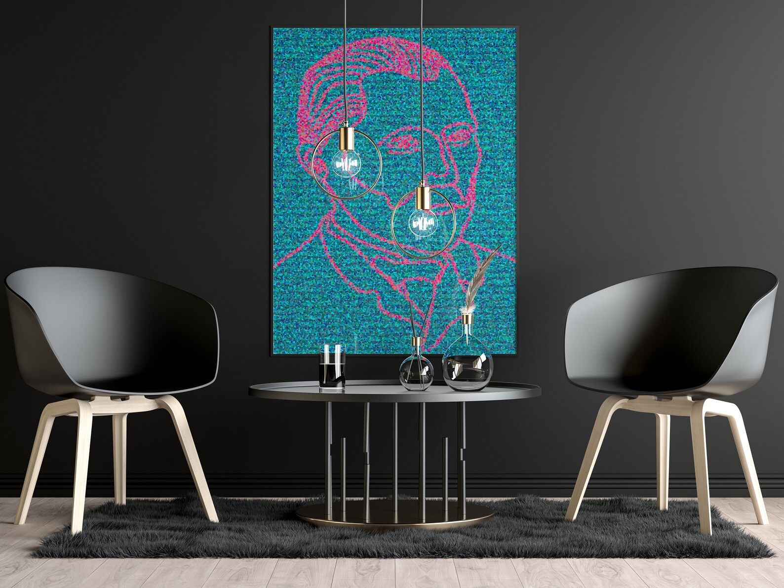 Van Gogh poster in Pointillism technique digital poster | Etsy