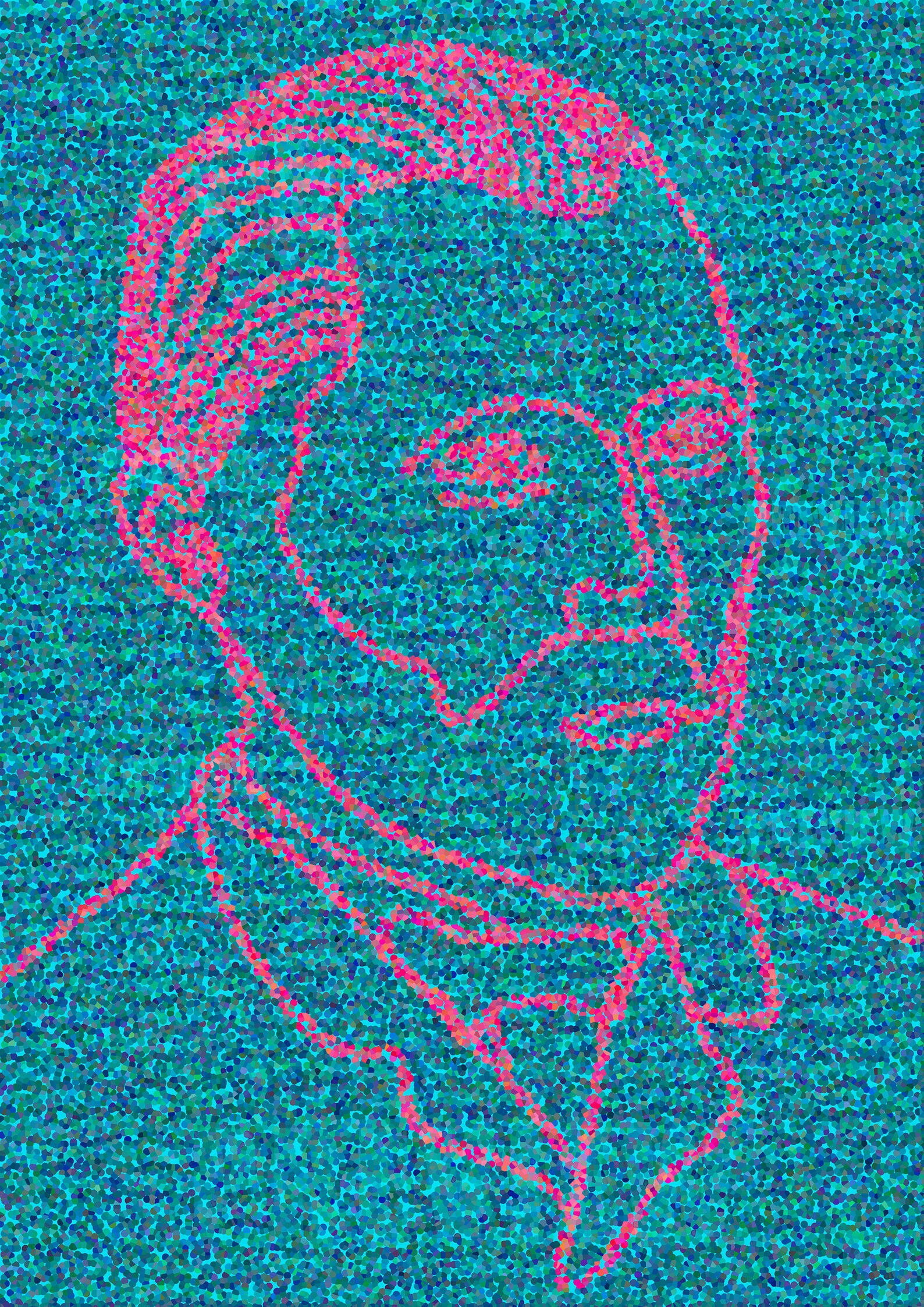 Van Gogh poster in Pointillism technique digital poster | Etsy