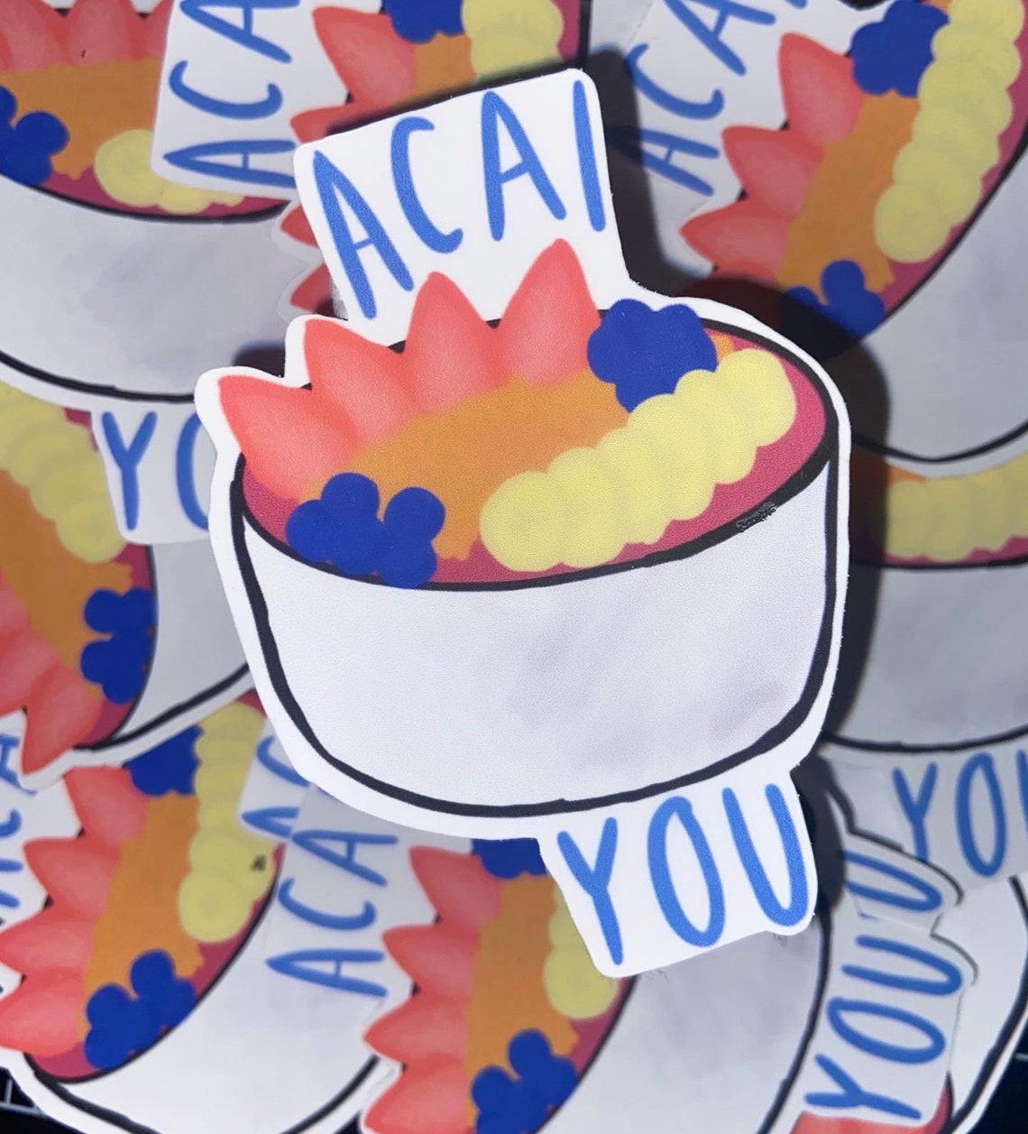 Açaí you sticker Food Pun | Etsy