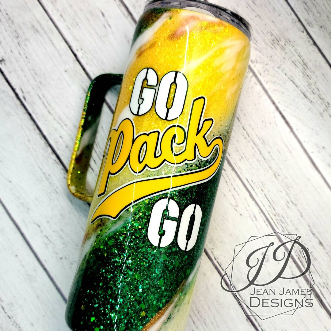 Packers Inspired Glitter Swirl Tumbler - Etsy