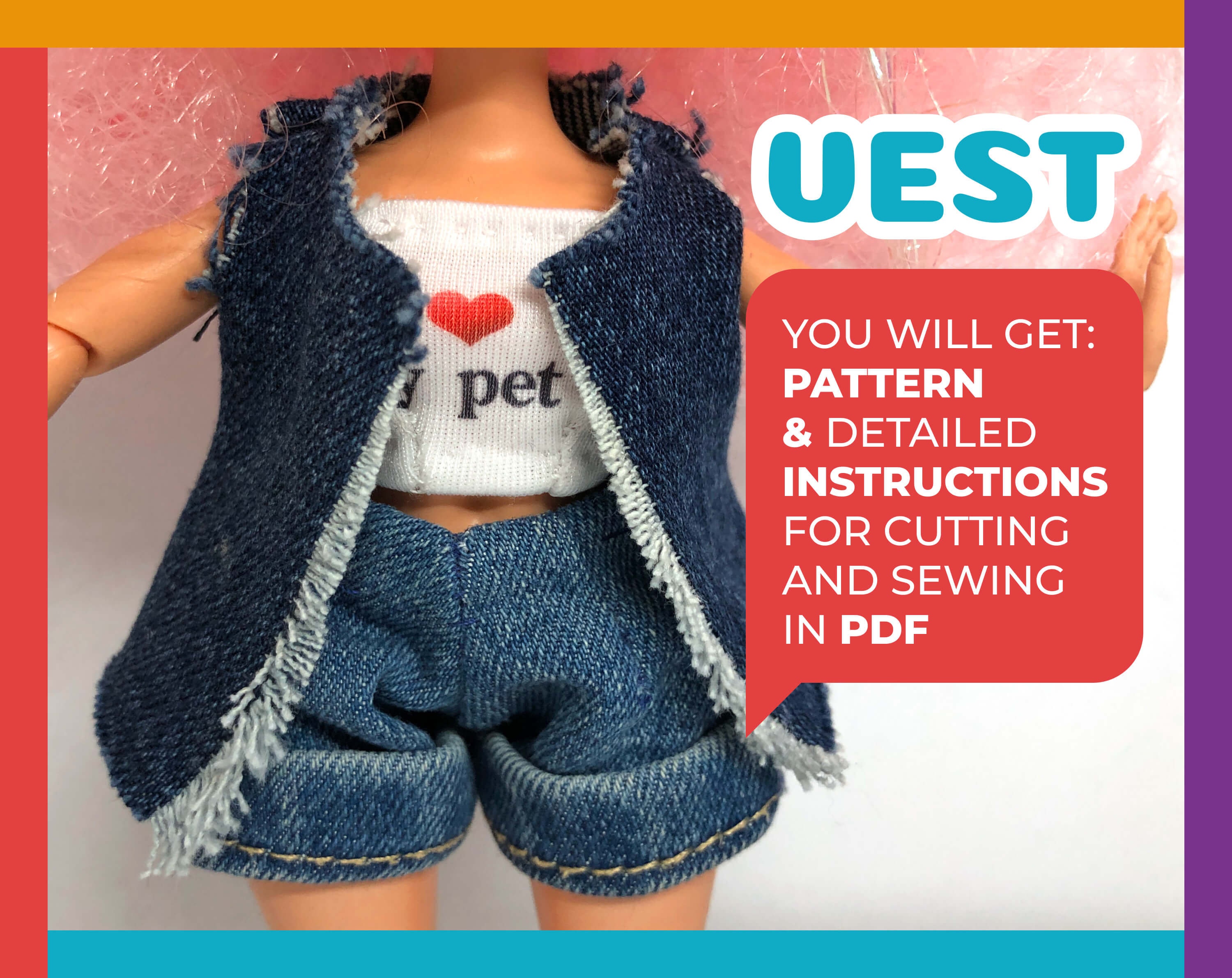 Vest Sew PDF Pattern for Dolls on Sale Digital File - Etsy