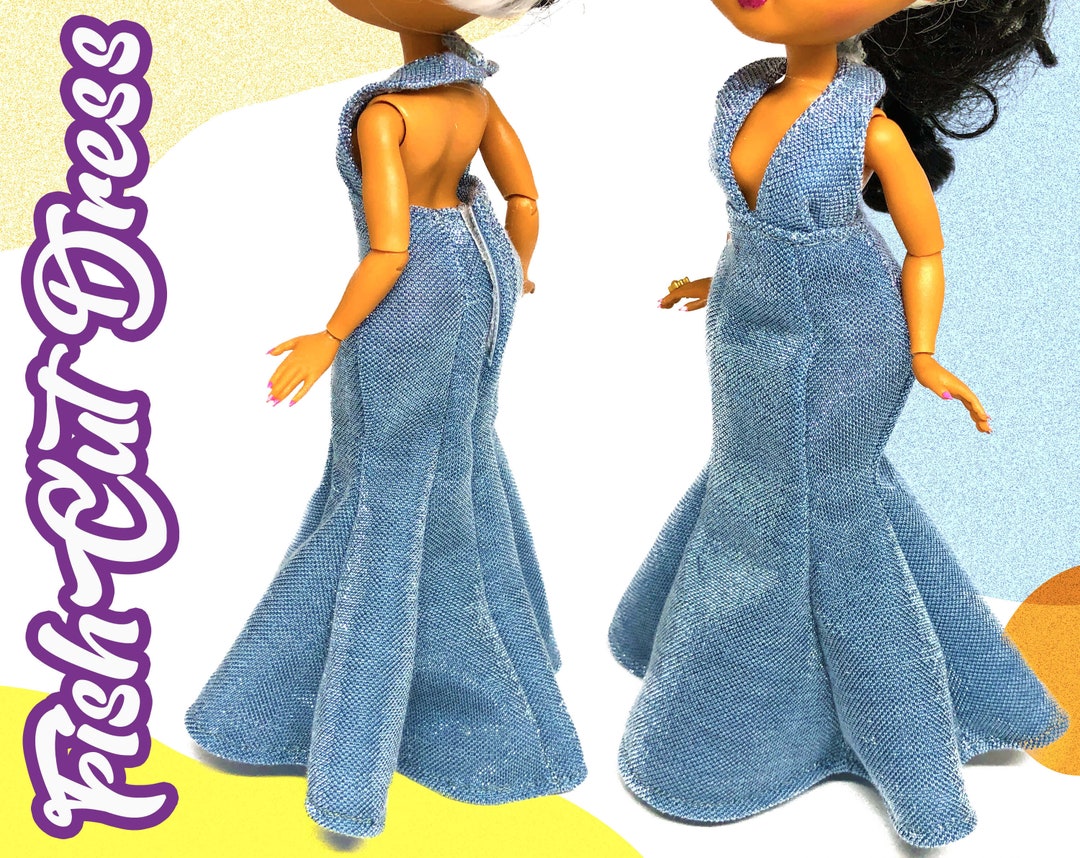Fish-Cut Dress Sew PDF Pattern For Dolls On Sale Digital File - Etsy France