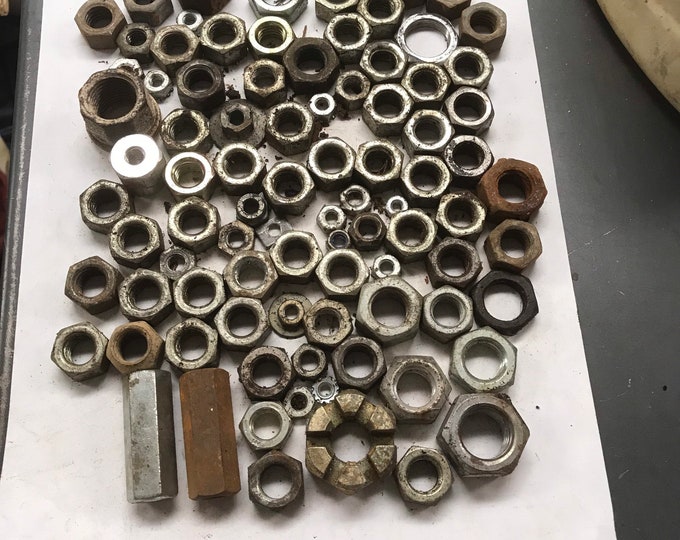 Oxidized Some Rusty Hex Hexagon Nuts No Bolts, Metal With Holes for ...