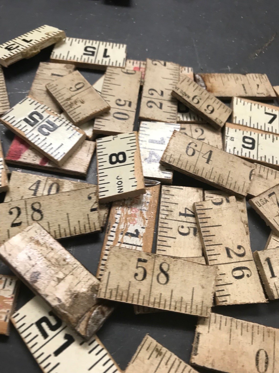 12 Pieces Expandable Folding Ruler Vintage Wooden Expandable Carpenter ...
